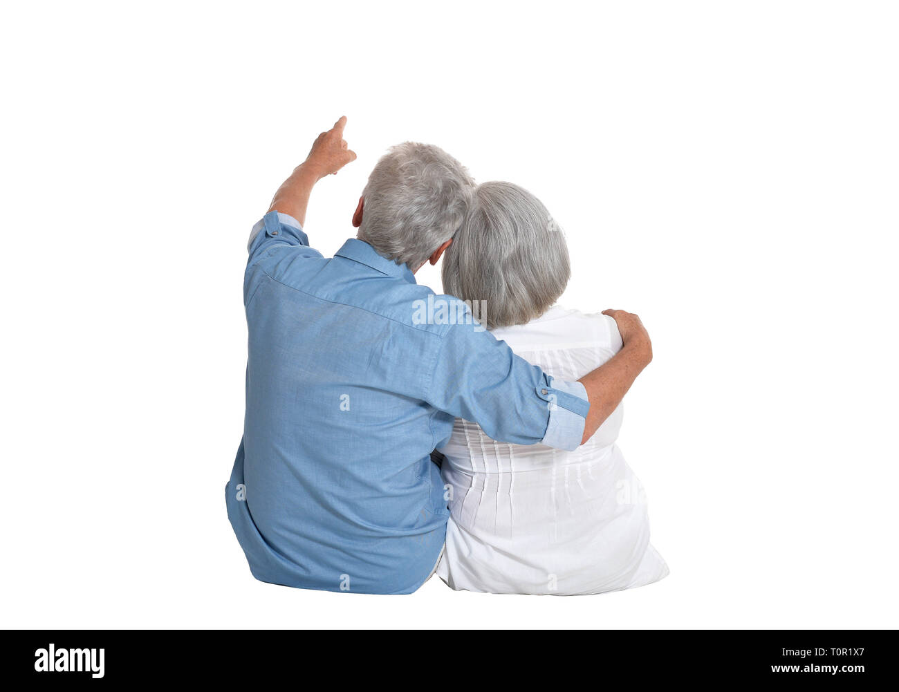 Back view elderly couple Cut Out Stock Images & Pictures - Alamy