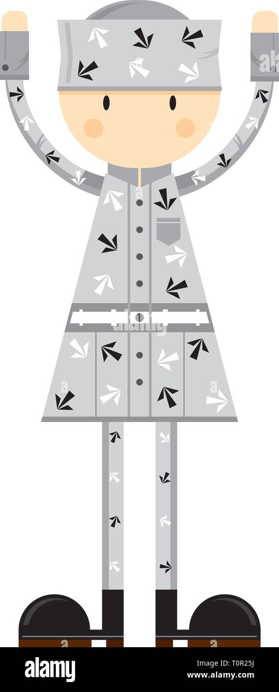 Adorably Cute Cartoon Prisoner in Vintage Arrow Style Uniform and Hands ...