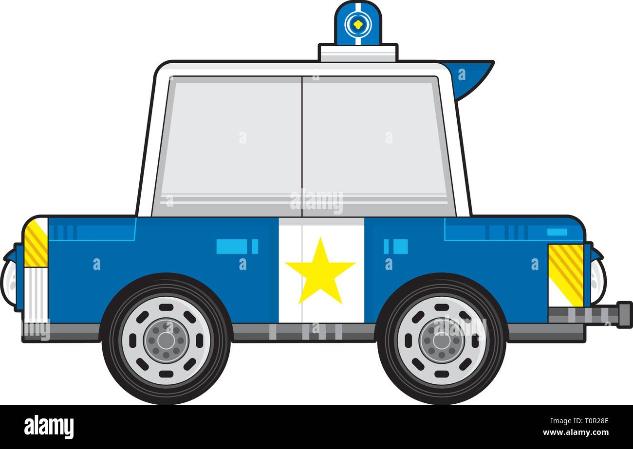 Cartoon Police Car Illustration Stock Vector Image & Art - Alamy