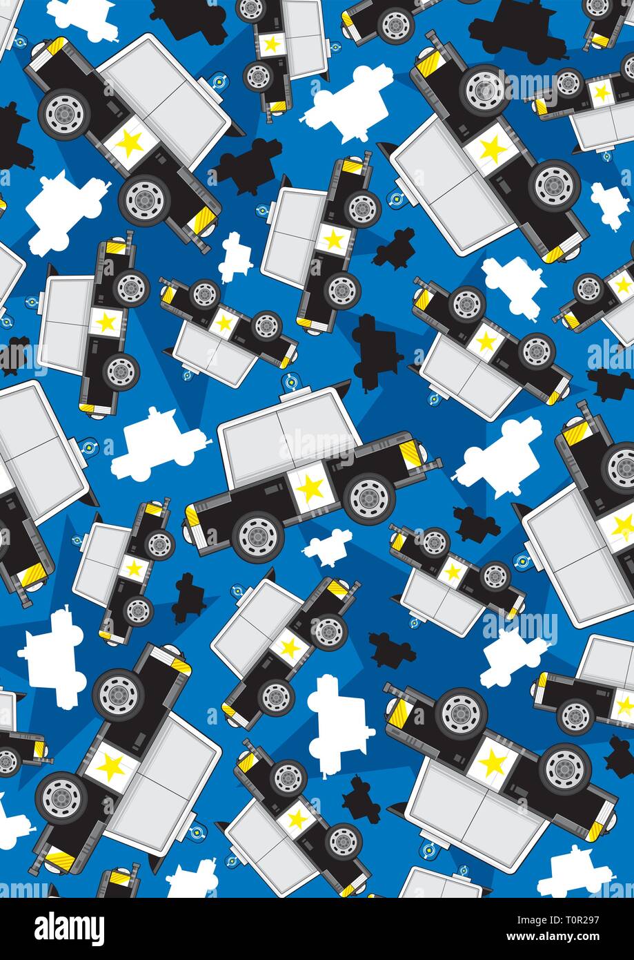 Cartoon Police Car Pattern Stock Vector Image & Art - Alamy