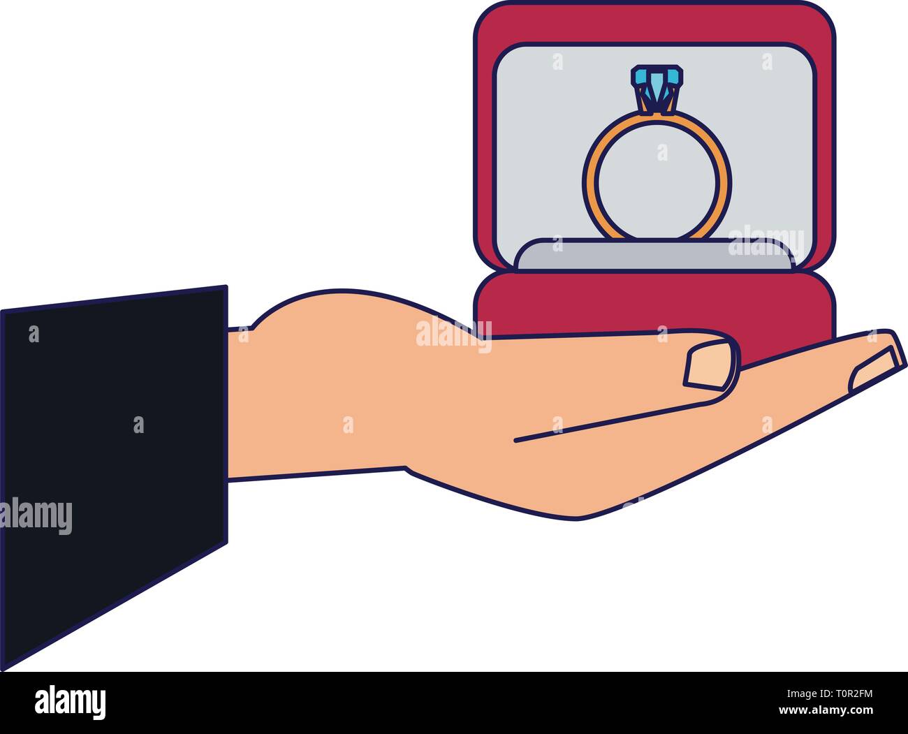 Hand holding box two Stock Vector Images - Alamy