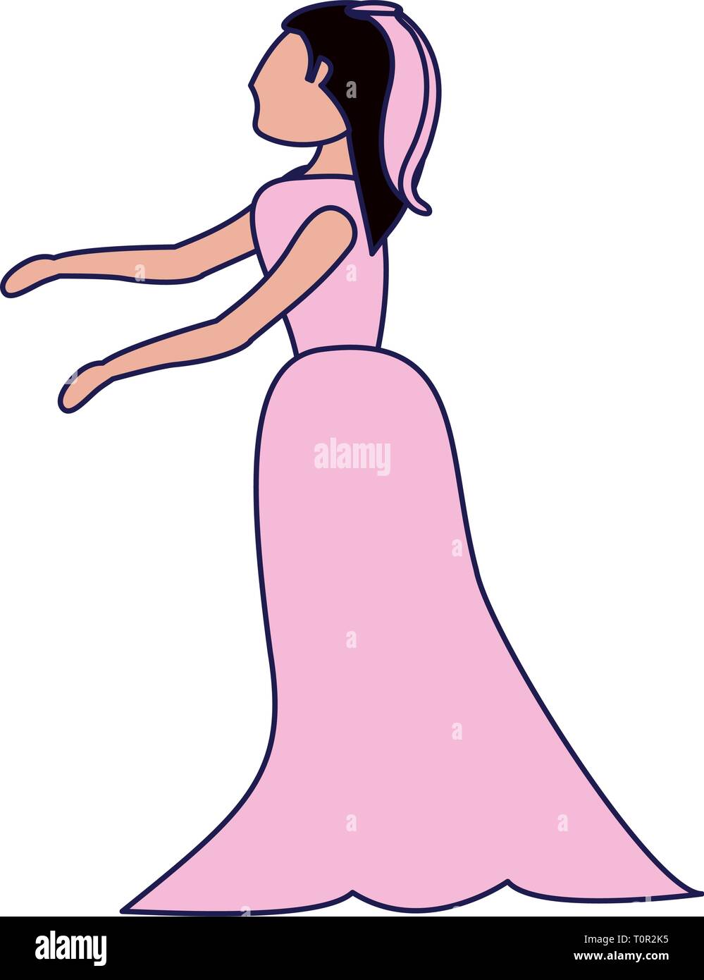 Wedding bride cartoon blue lines Stock Vector Image & Art - Alamy