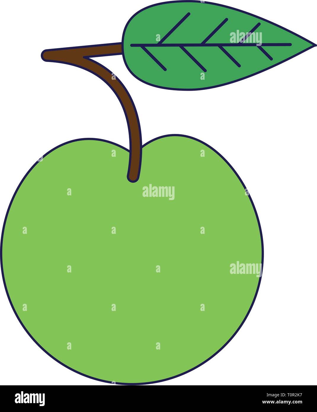 Fruit apple cartoon isolated blue lines Stock Vector Image & Art - Alamy