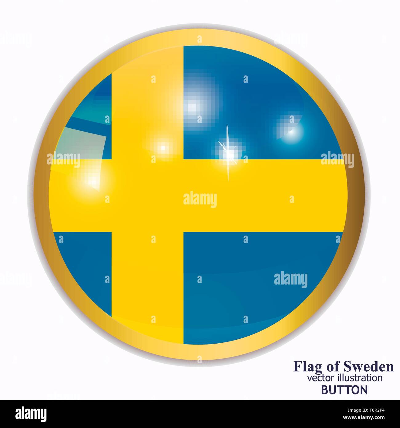 Bright button with flag of Sweden. Happy Sweden day background. Bright ...