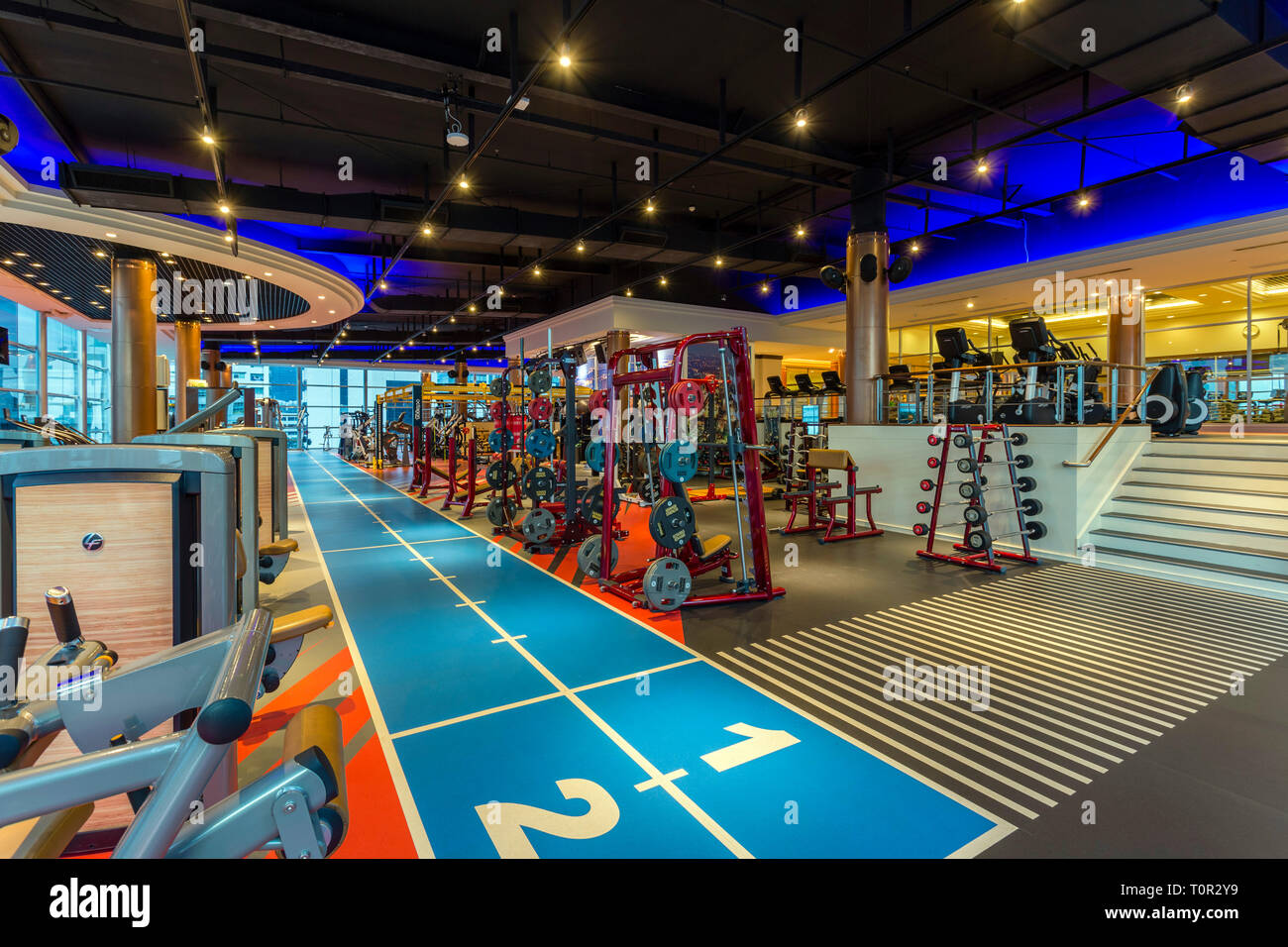 Interior of Cascade Club and Spa health club fitness centre located in ...