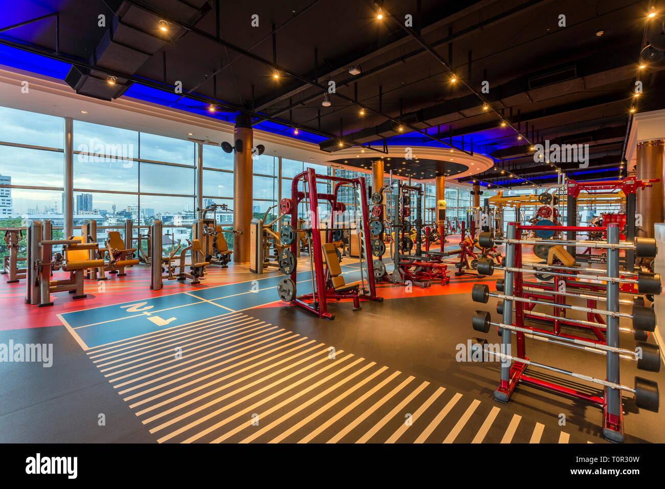 Interior of Cascade Club and Spa health club fitness centre located in ...
