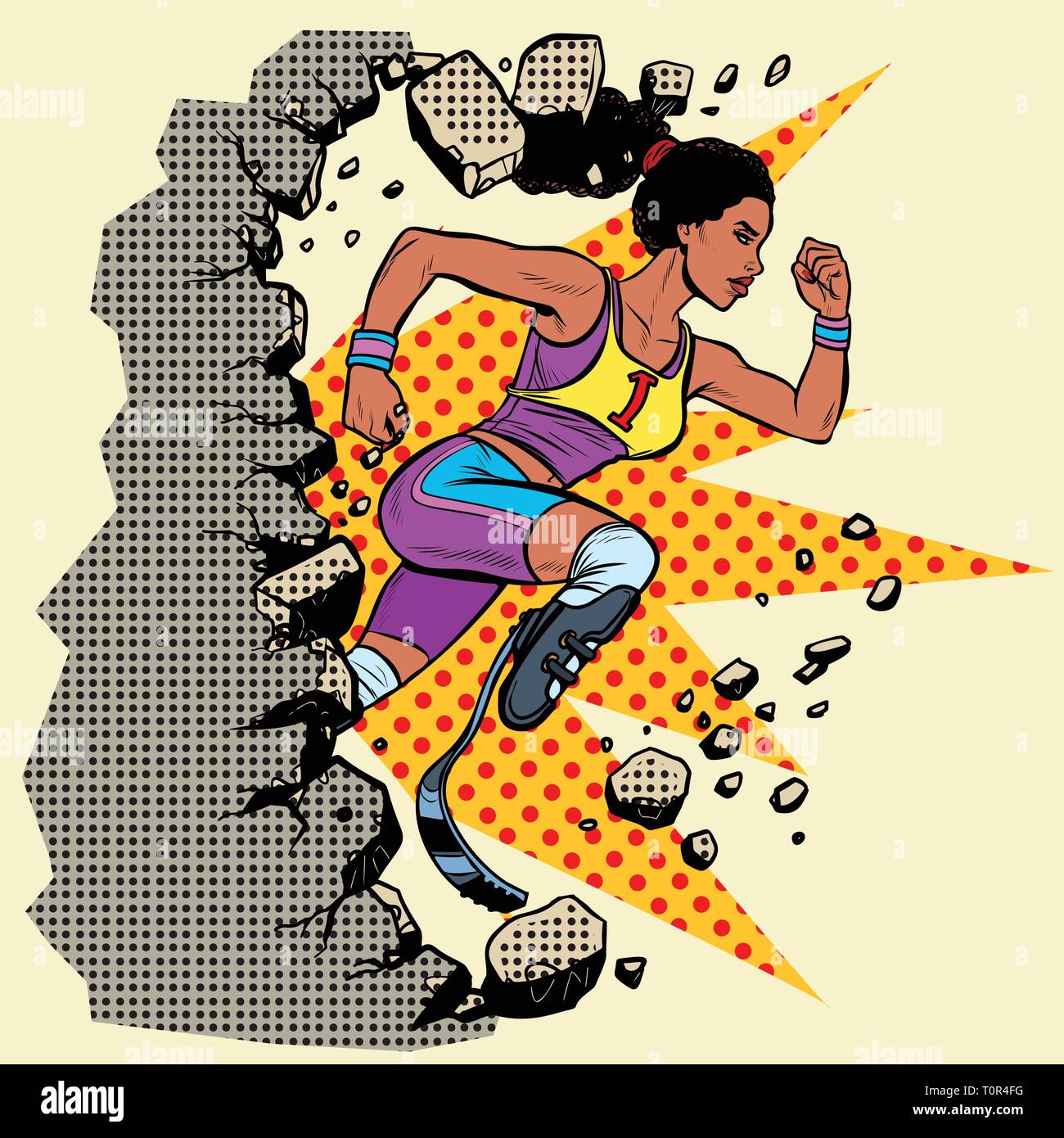 breaks the wall disabled African woman runner with leg prostheses ...