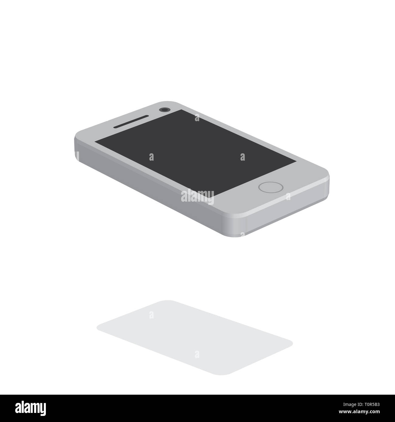 vector illustration phone three dimension design white color Stock ...