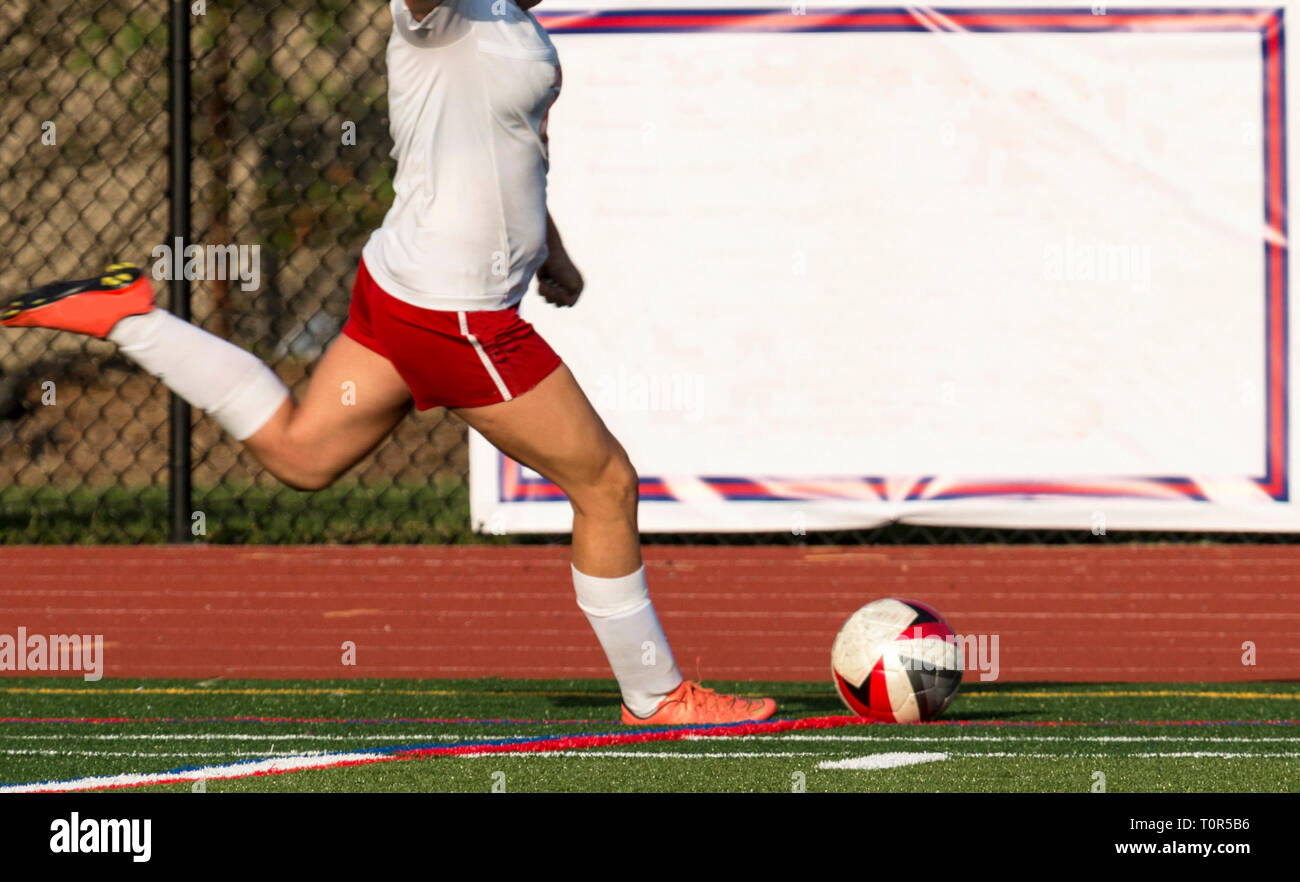 Soccer player kicking close up hi-res stock photography and images - Alamy