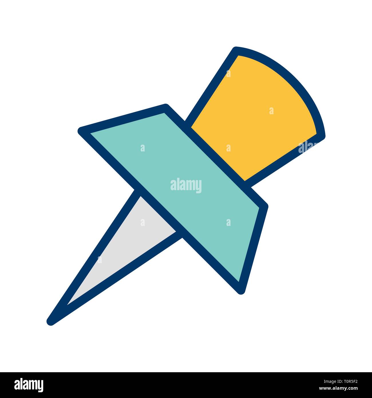 Illustration Pin Icon Stock Photo - Alamy