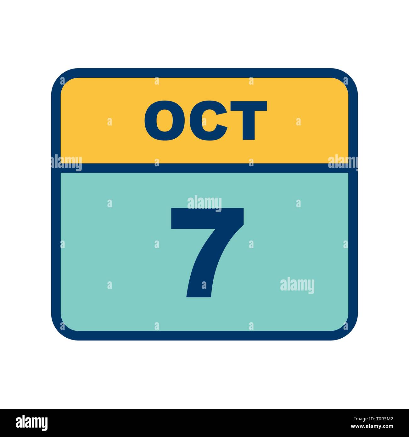 October 7th Date on a Single Day Calendar Stock Photo - Alamy