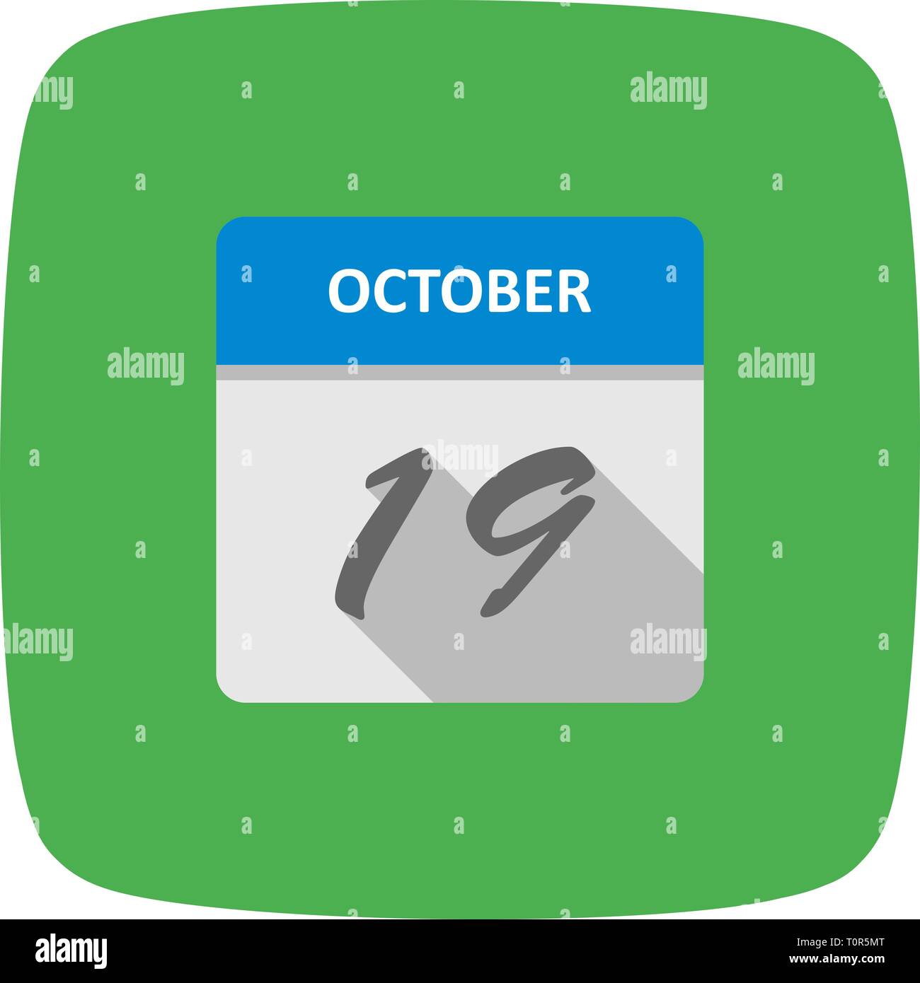 October 19th Date on a Single Day Calendar Stock Photo - Alamy