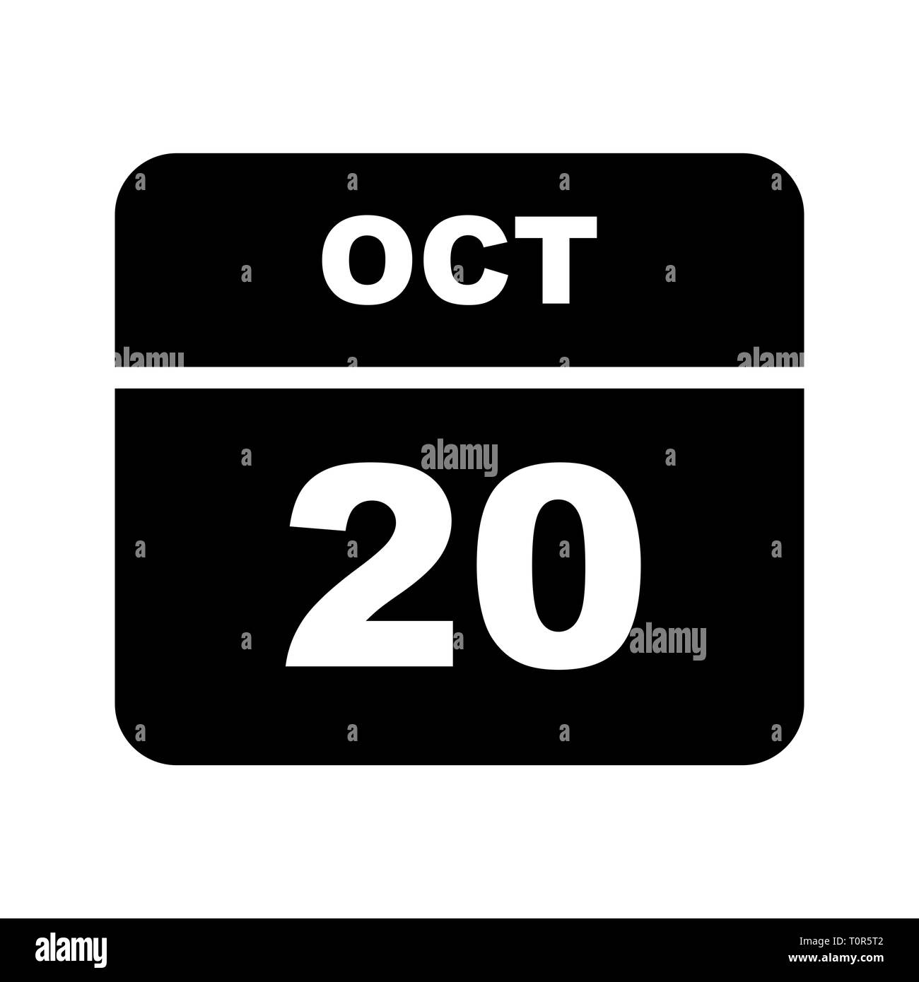 October 20th Date on a Single Day Calendar Stock Photo - Alamy