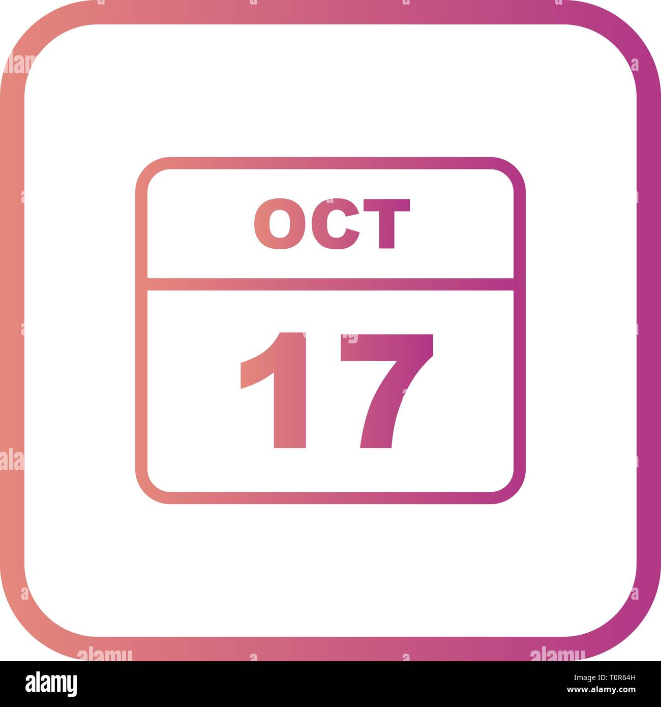 October 17th Date on a Single Day Calendar Stock Photo - Alamy