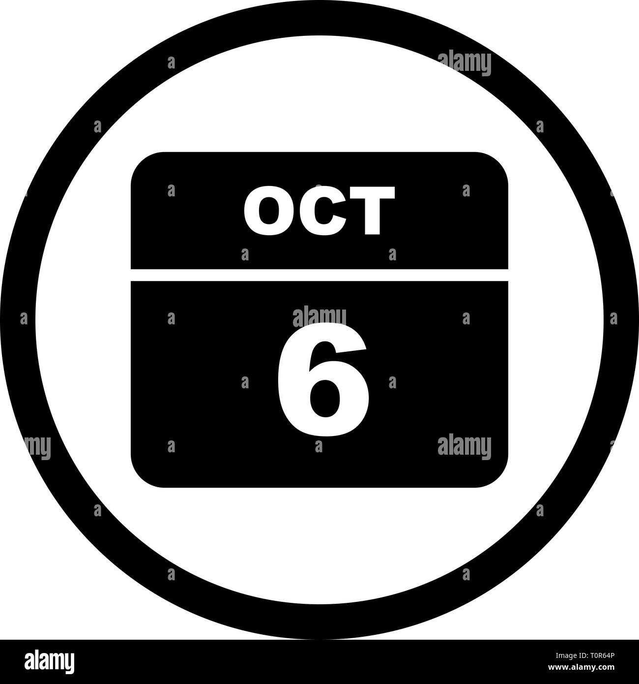 October 6th Date on a Single Day Calendar Stock Photo - Alamy