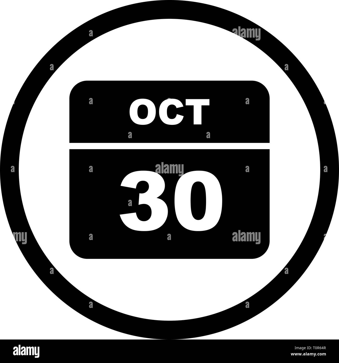 October 30th Date on a Single Day Calendar Stock Photo - Alamy