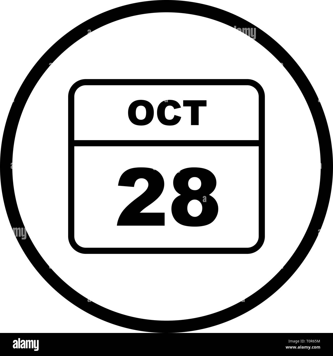 October 28th Date on a Single Day Calendar Stock Photo - Alamy