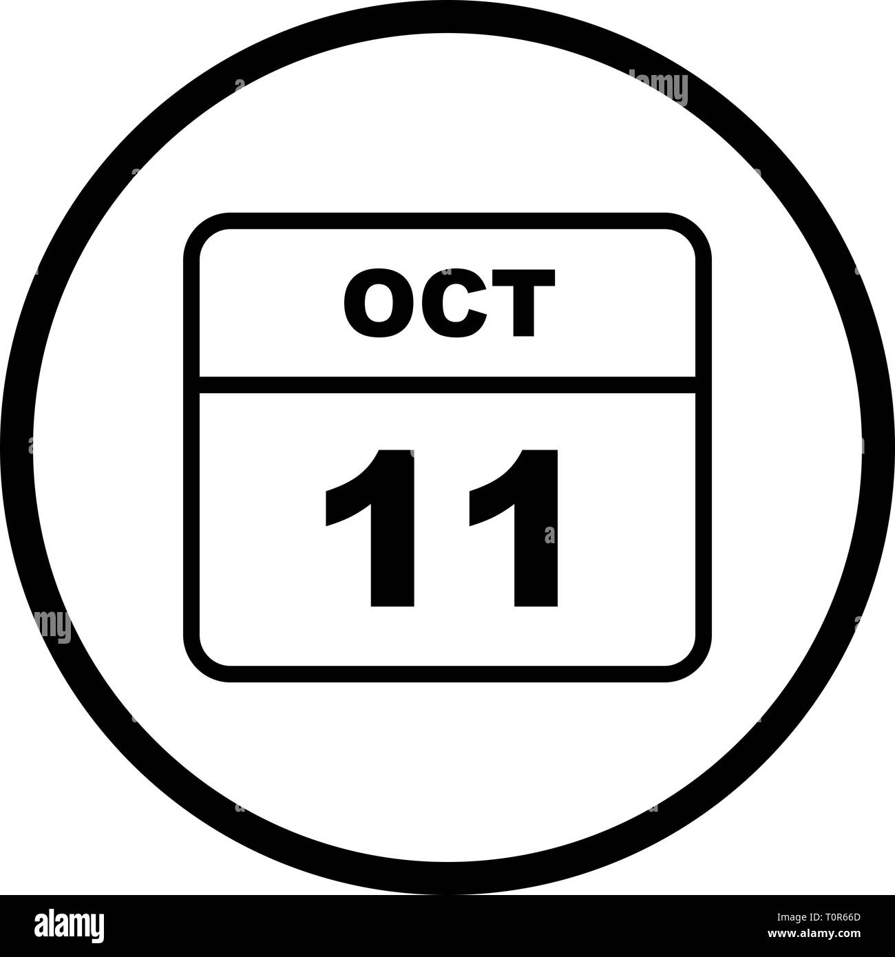 October 11th Date on a Single Day Calendar Stock Photo - Alamy
