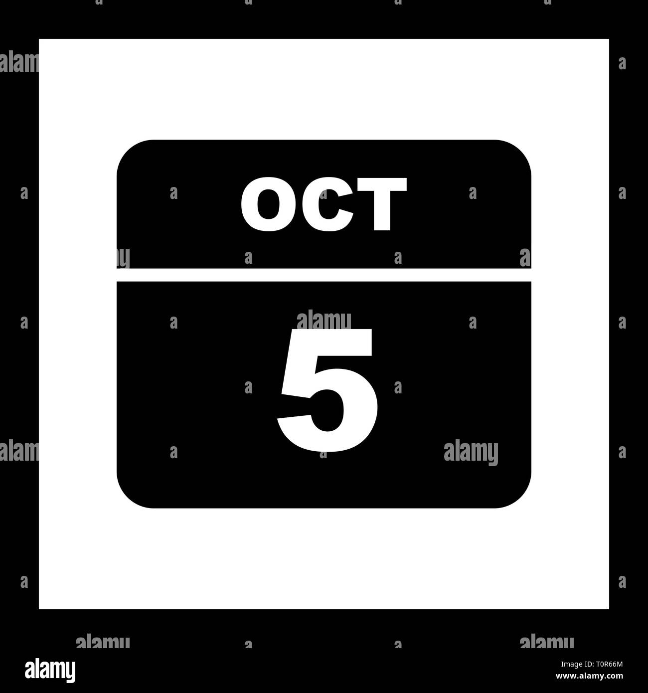 October 5th Date on a Single Day Calendar Stock Photo - Alamy