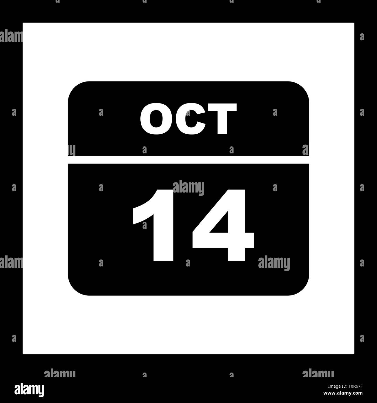 October 14th Date on a Single Day Calendar Stock Photo - Alamy