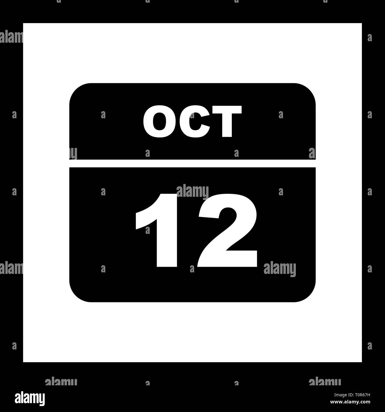 October 12th Date on a Single Day Calendar Stock Photo - Alamy