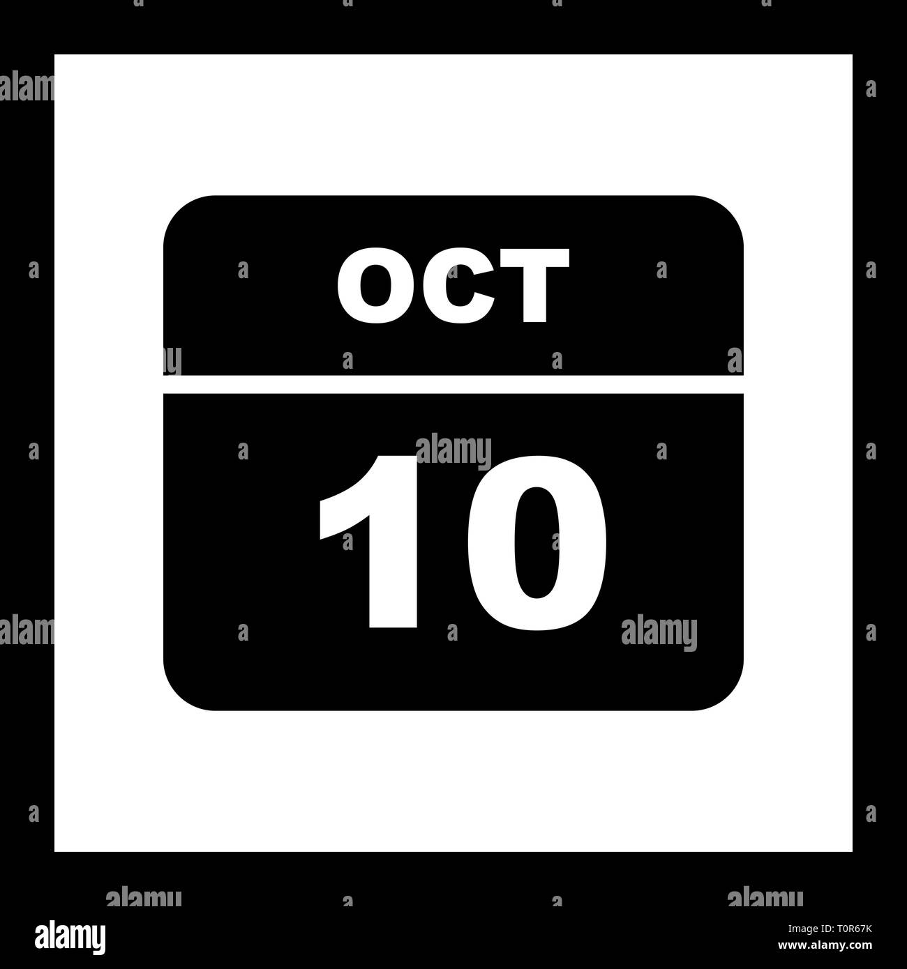 10 october calendar Black and White Stock Photos & Images - Alamy