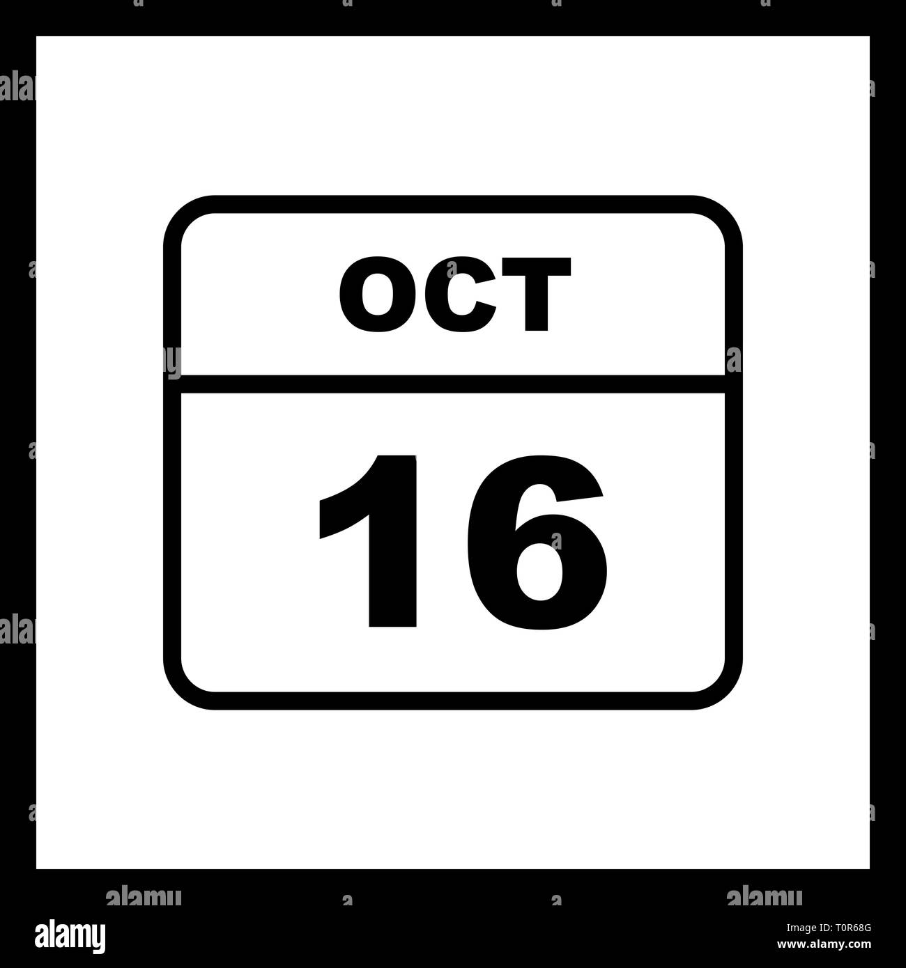 October 16th Date on a Single Day Calendar Stock Photo - Alamy