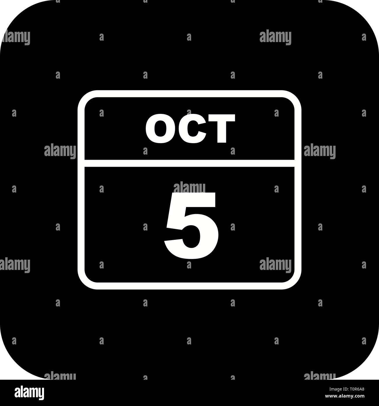 October 5th Date on a Single Day Calendar Stock Photo - Alamy