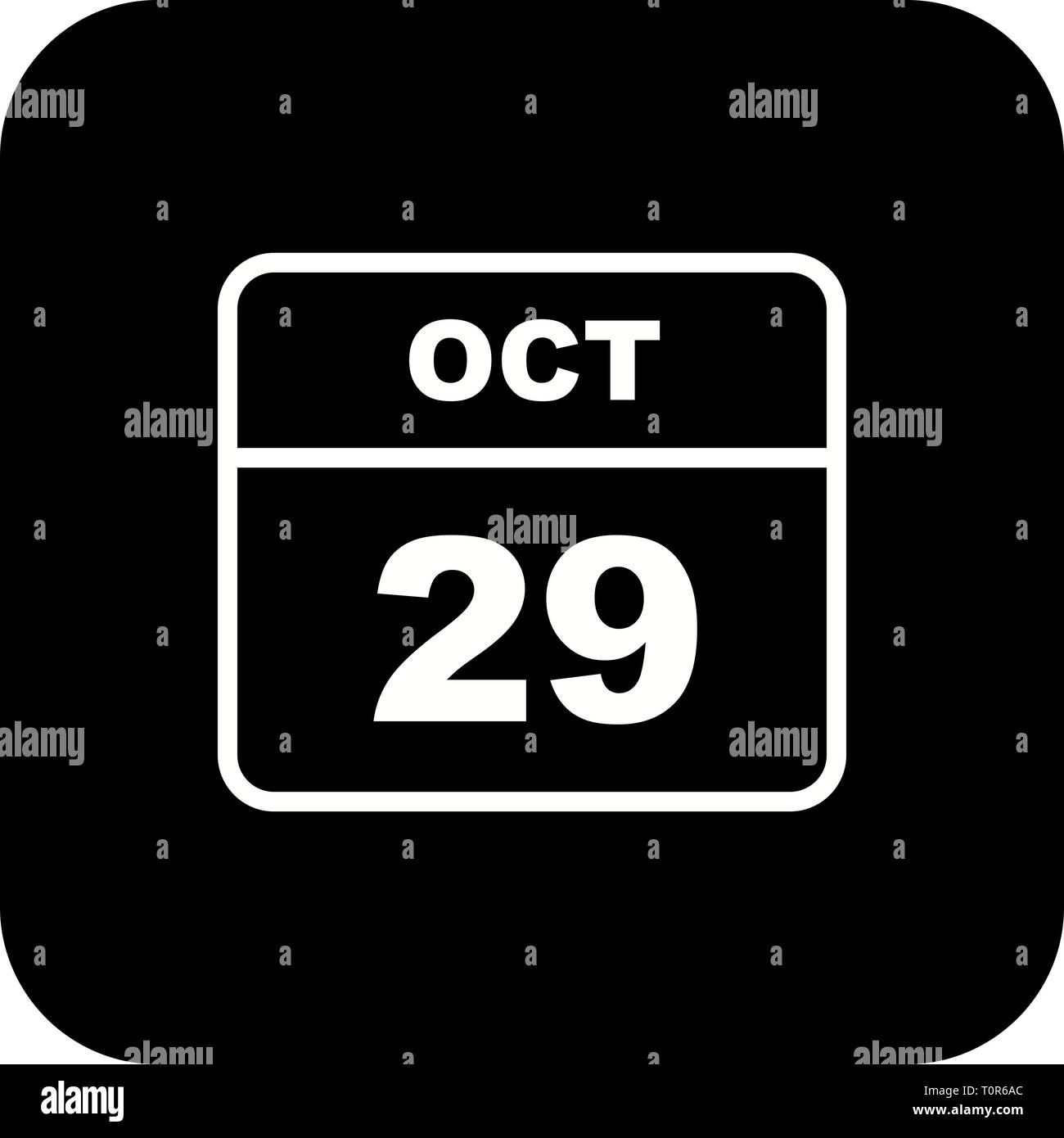 October 29th Date on a Single Day Calendar Stock Photo - Alamy