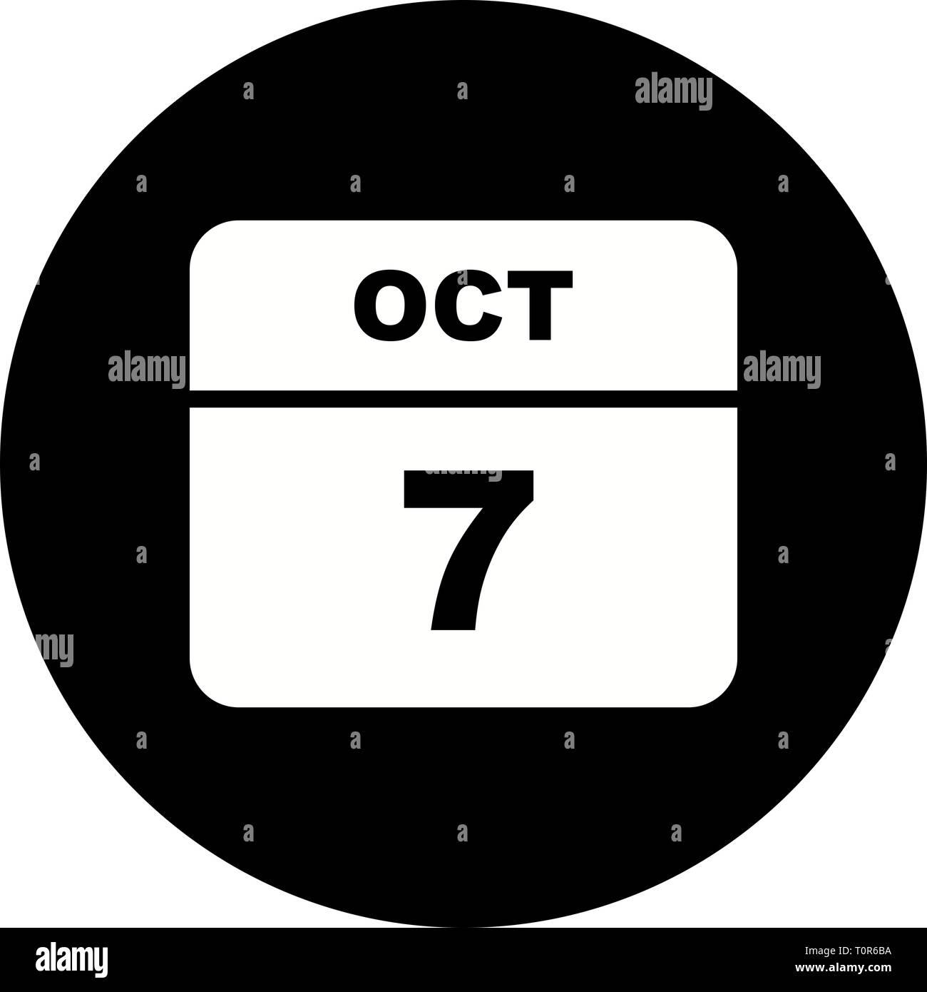 October 7th Date on a Single Day Calendar Stock Photo - Alamy