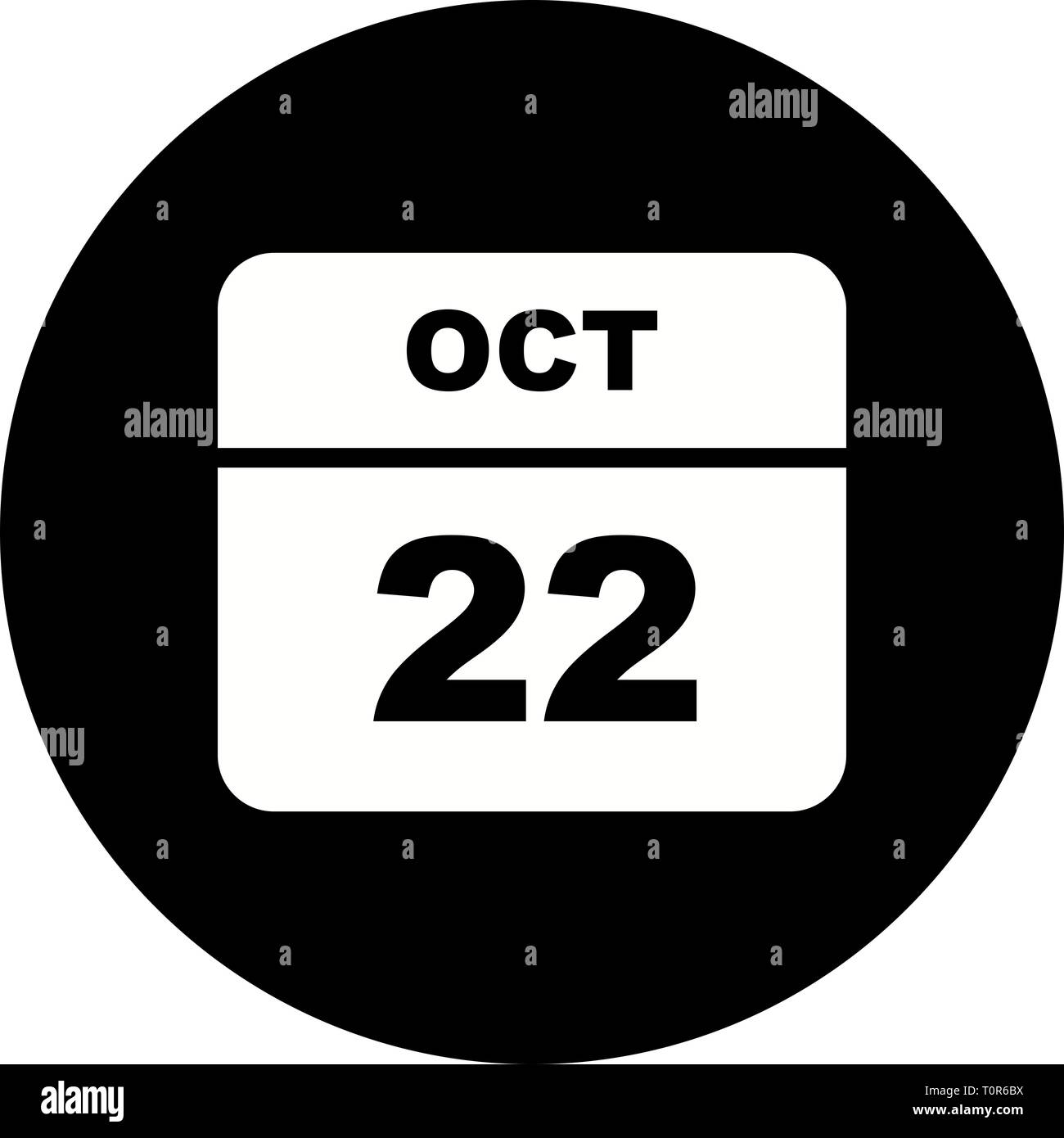 October 22nd Date on a Single Day Calendar Stock Photo - Alamy
