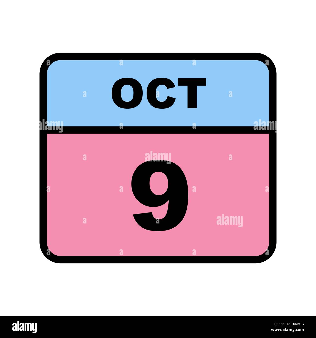 October 9th Date on a Single Day Calendar Stock Photo - Alamy