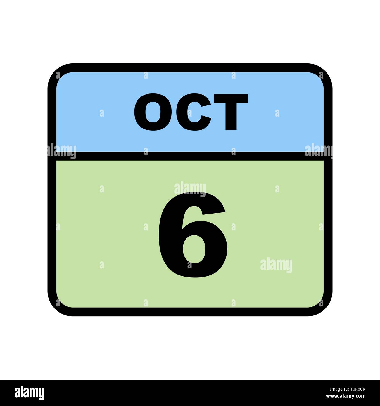October 6th Date on a Single Day Calendar Stock Photo - Alamy
