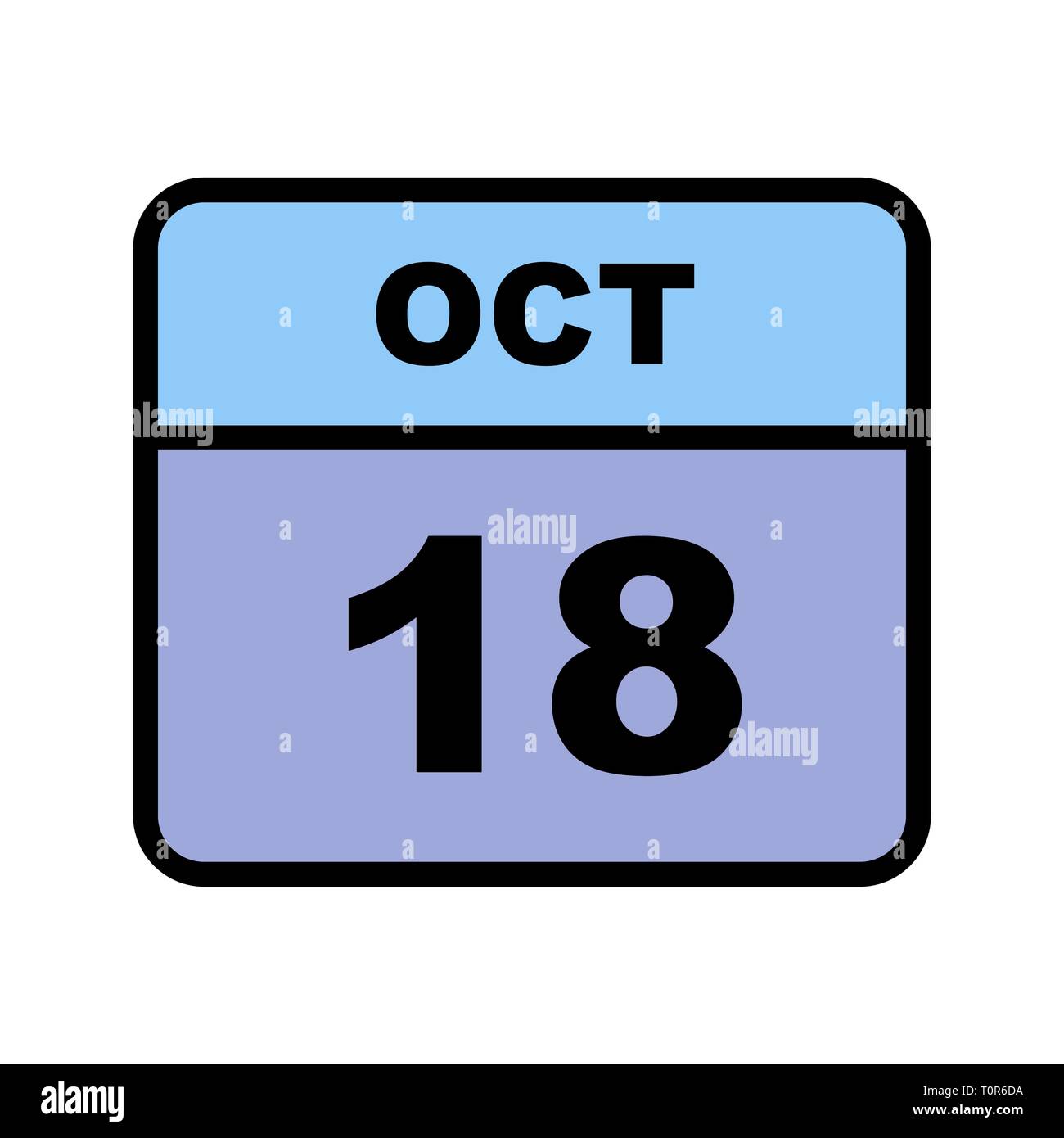 October 18th Date on a Single Day Calendar Stock Photo - Alamy