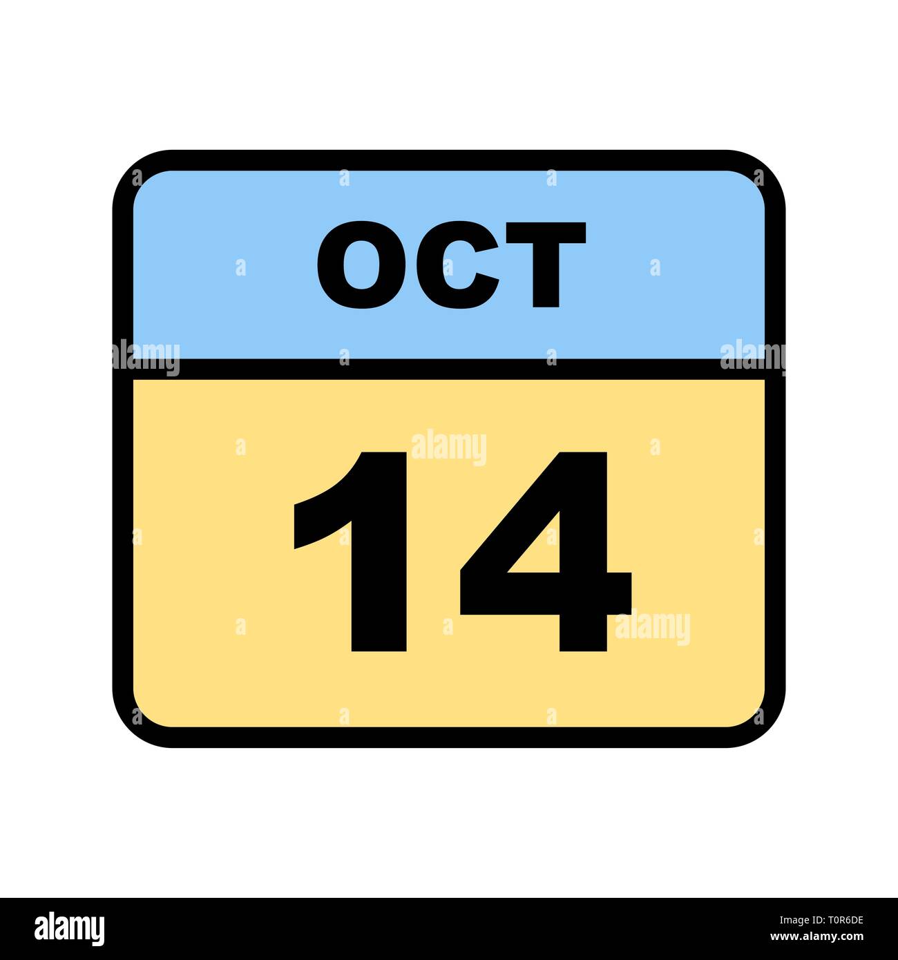 October 14th Date on a Single Day Calendar Stock Photo - Alamy