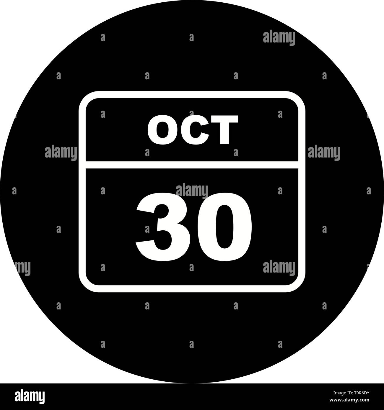October 30th Date on a Single Day Calendar Stock Photo - Alamy