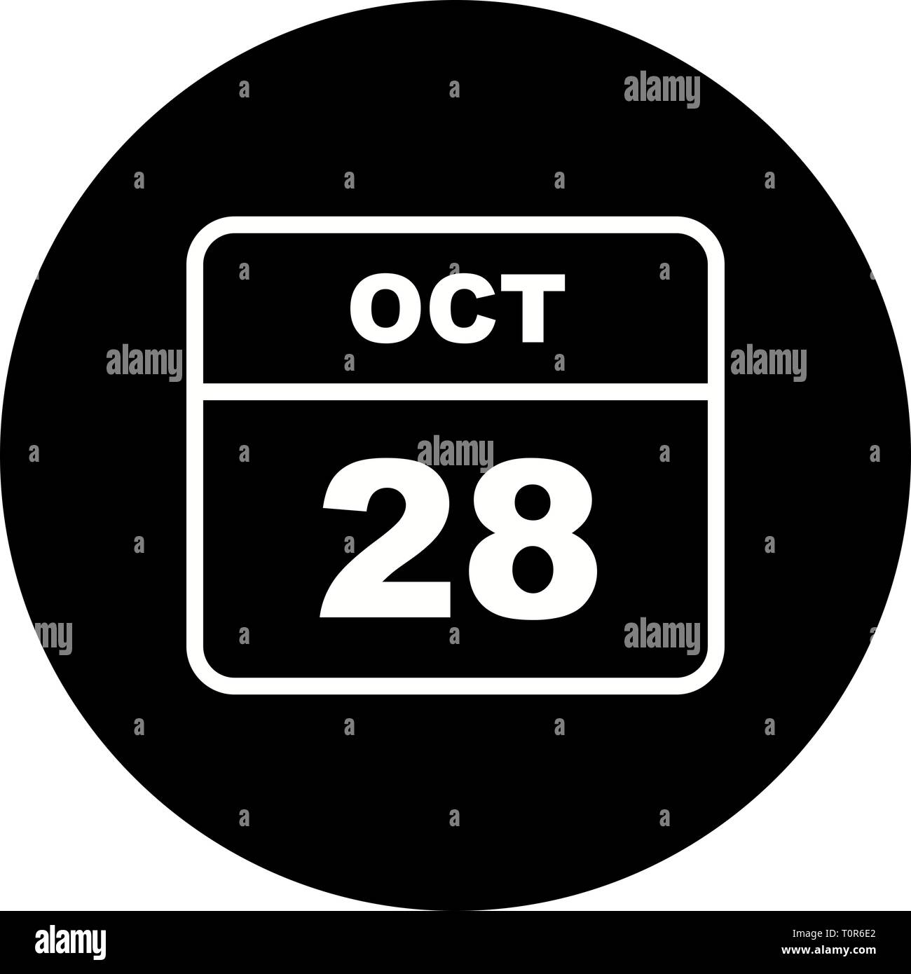 October 28th Date on a Single Day Calendar Stock Photo - Alamy