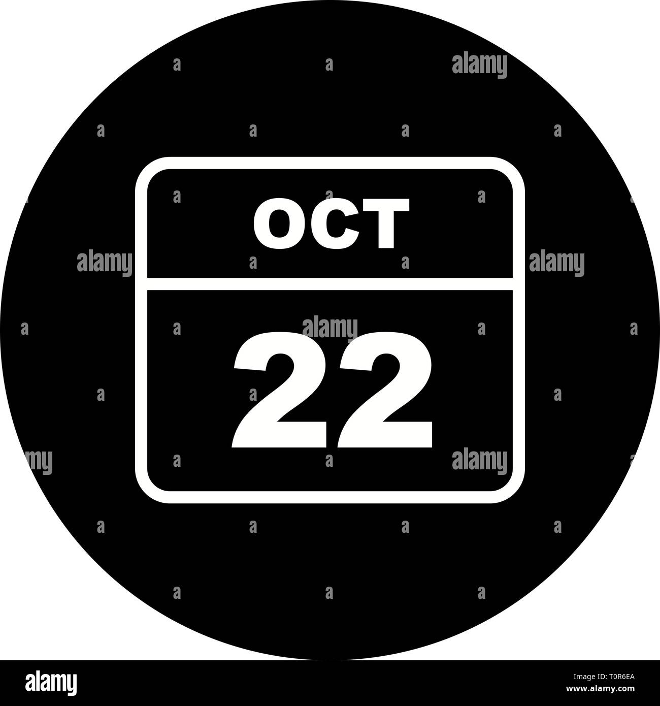 October 22nd Date on a Single Day Calendar Stock Photo - Alamy