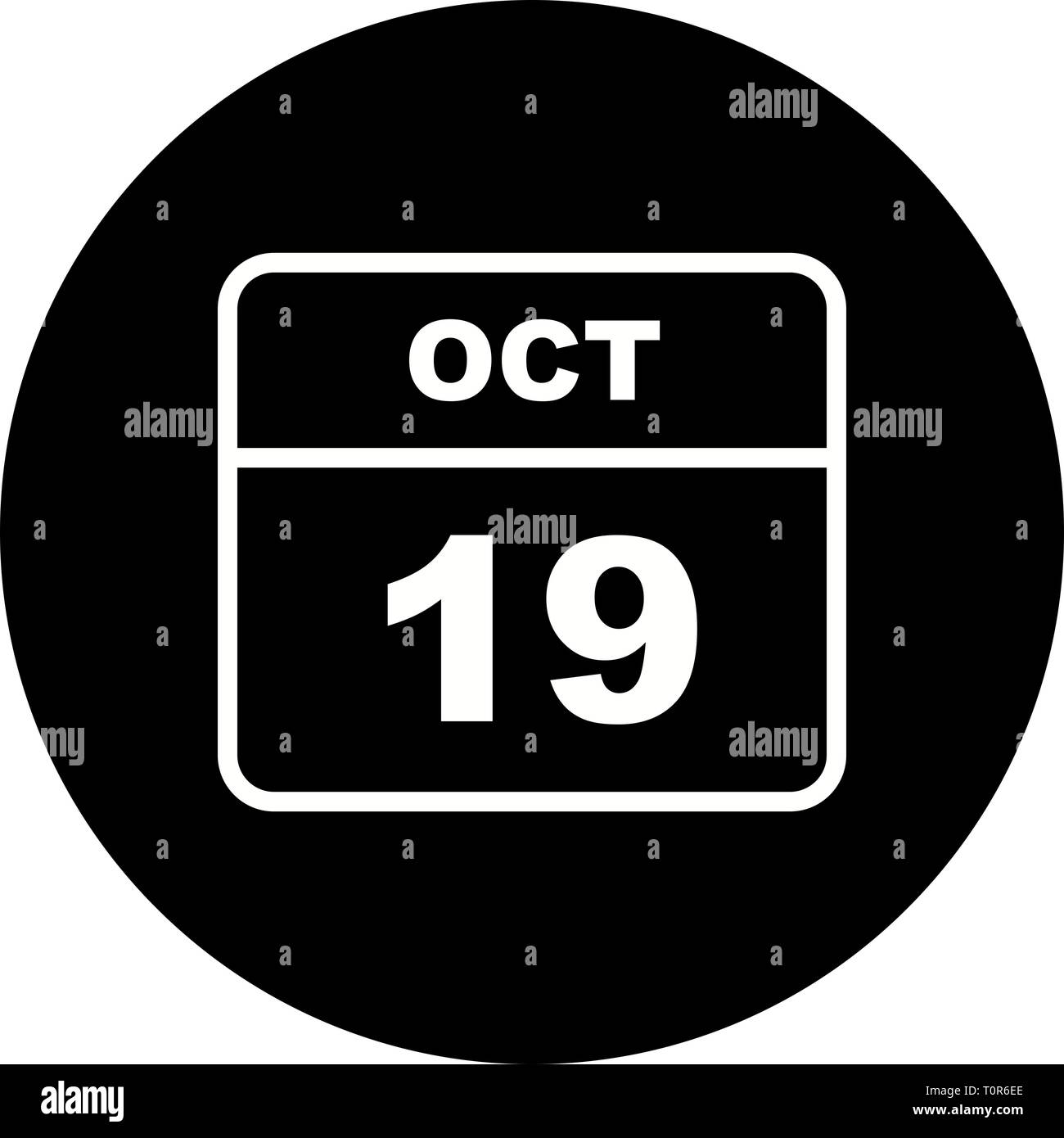 October 19th Date on a Single Day Calendar Stock Photo - Alamy