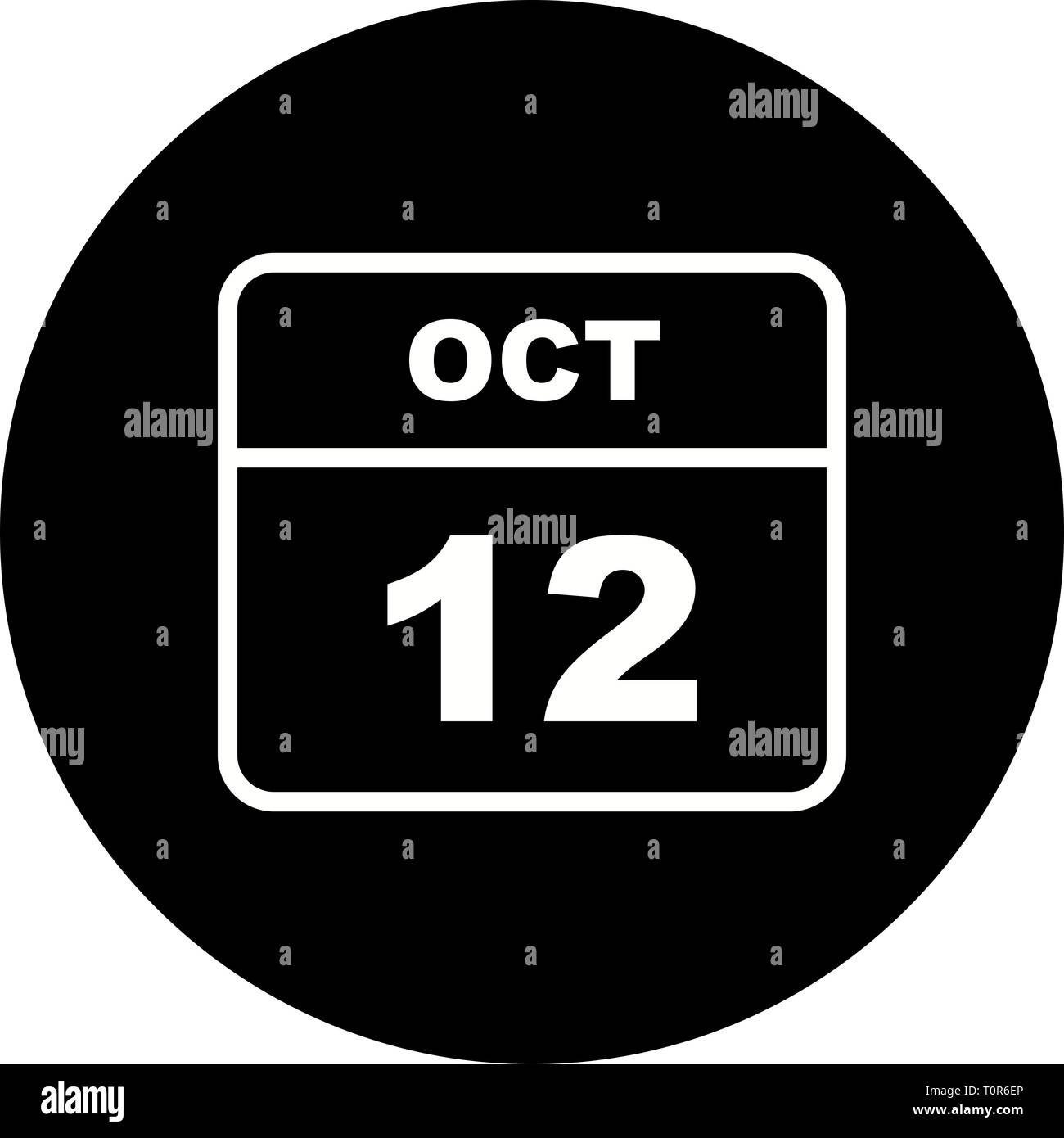 October 12th Date on a Single Day Calendar Stock Photo - Alamy