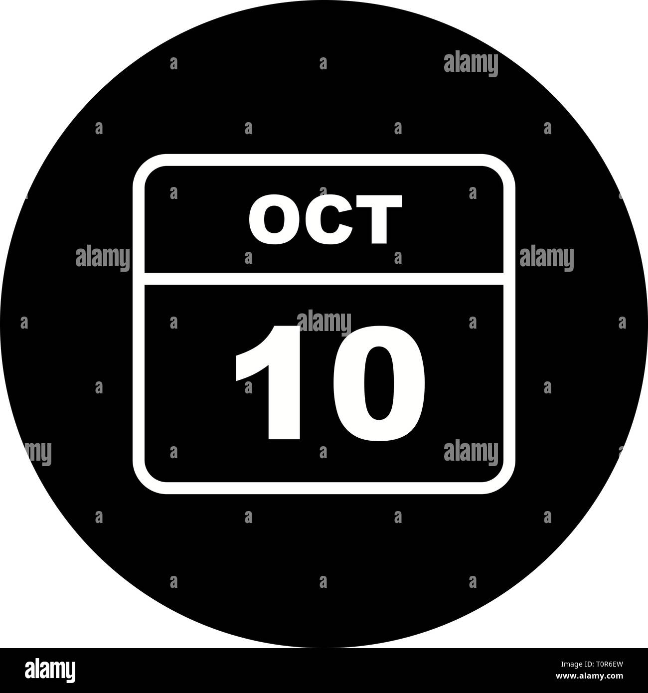 10 october calendar Black and White Stock Photos & Images - Alamy