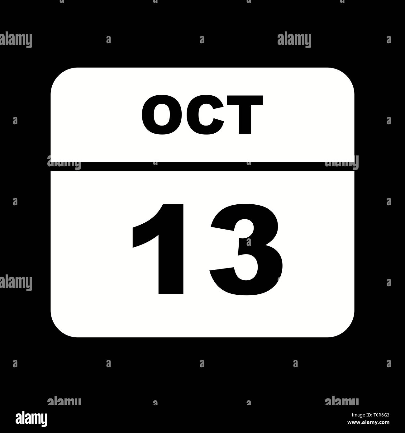 October 13th Date on a Single Day Calendar Stock Photo - Alamy