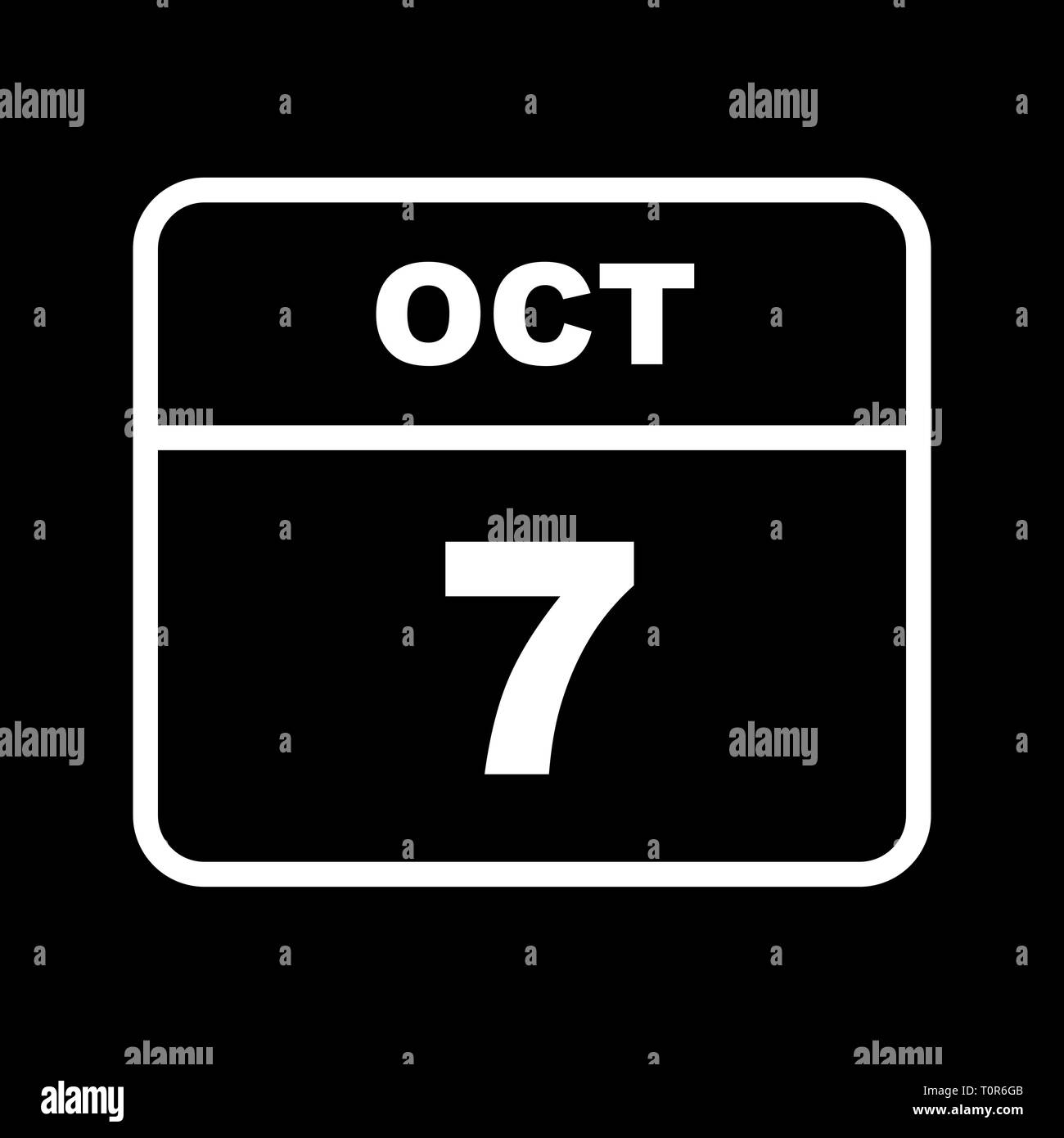 October 7th Date on a Single Day Calendar Stock Photo - Alamy