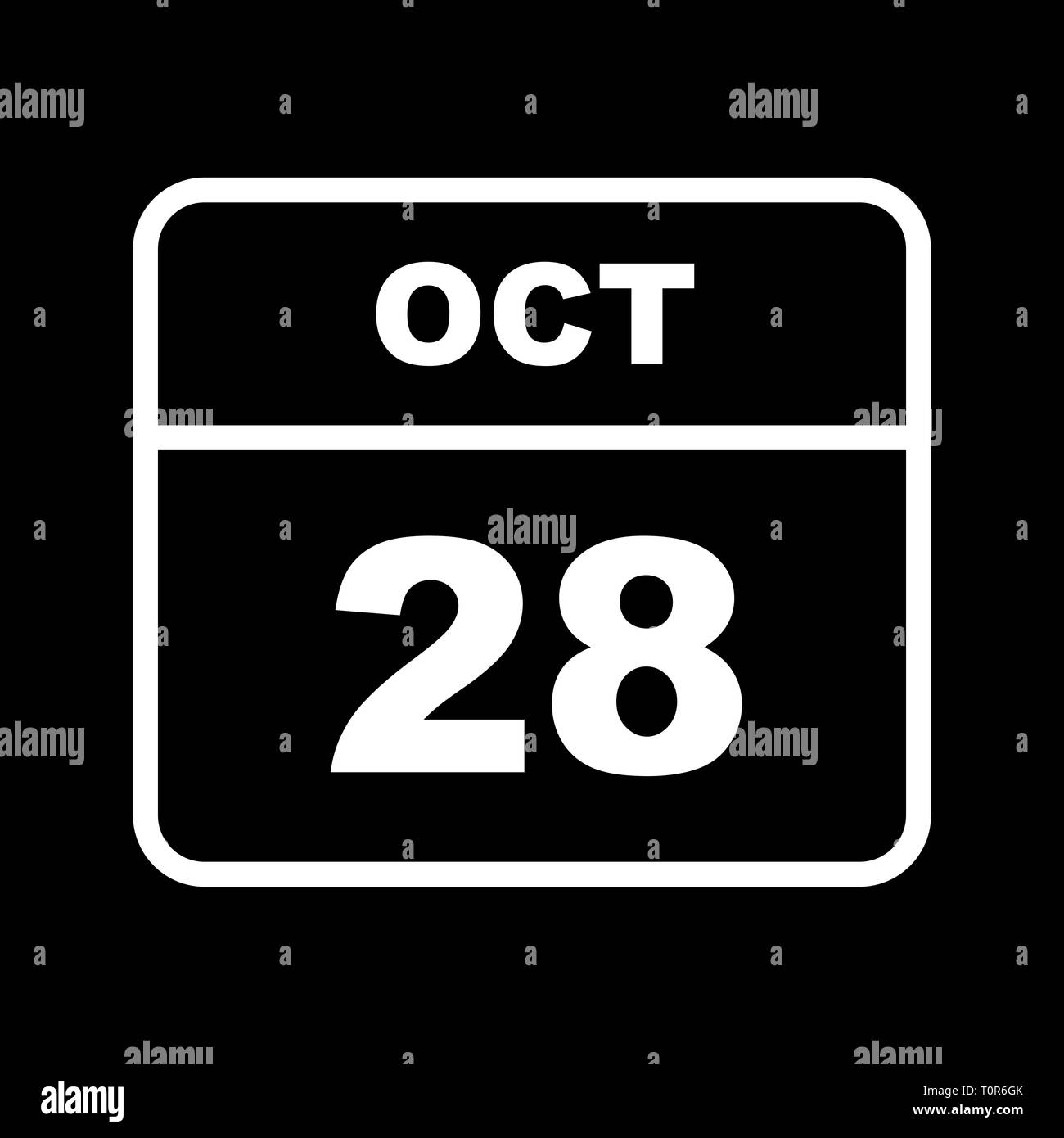 October 28th Date on a Single Day Calendar Stock Photo - Alamy