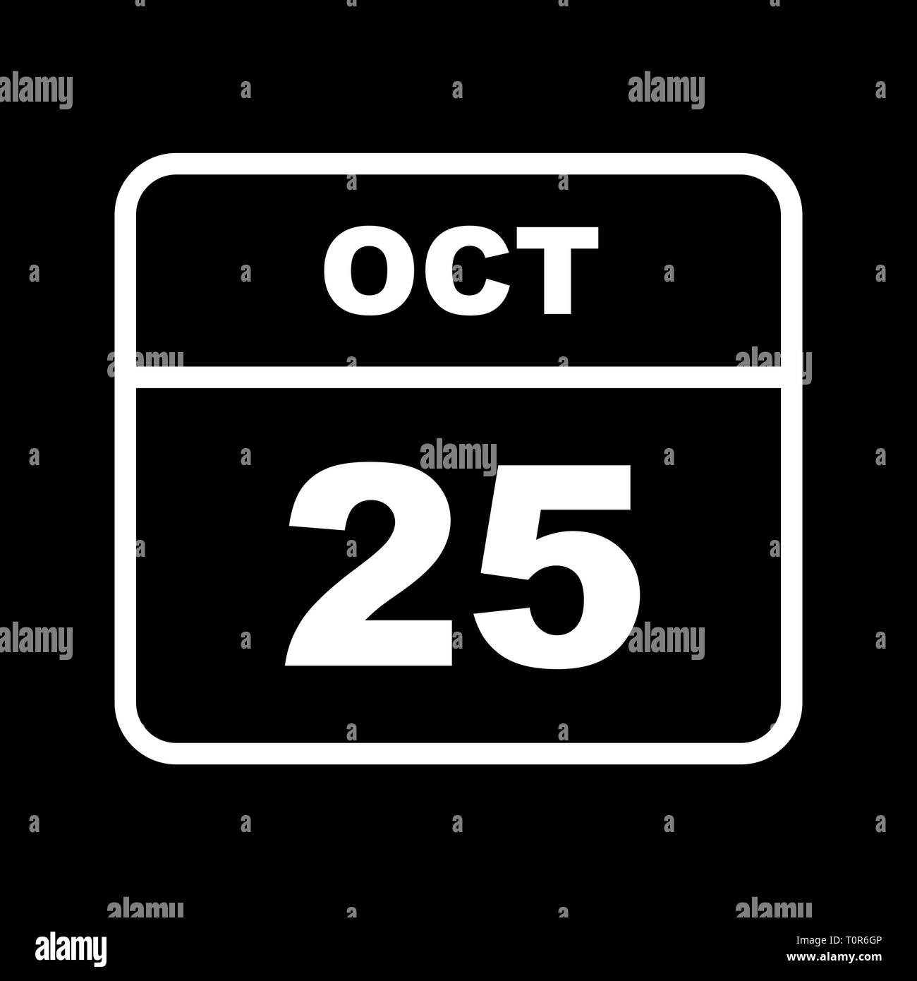 October 25th Date on a Single Day Calendar Stock Photo - Alamy