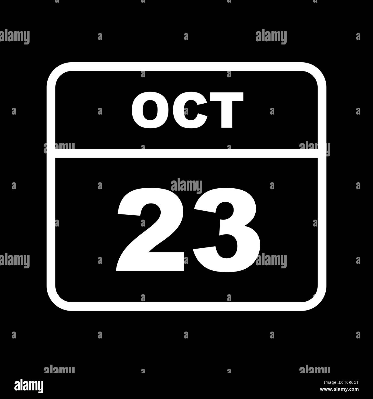 October 23rd Date on a Single Day Calendar Stock Photo - Alamy
