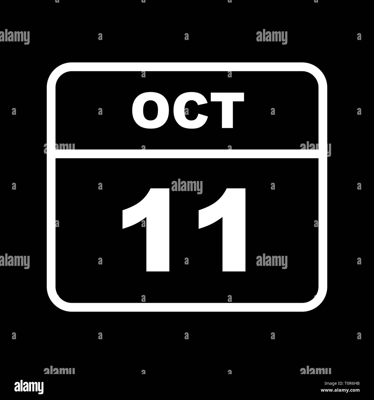 October 11th Date on a Single Day Calendar Stock Photo - Alamy