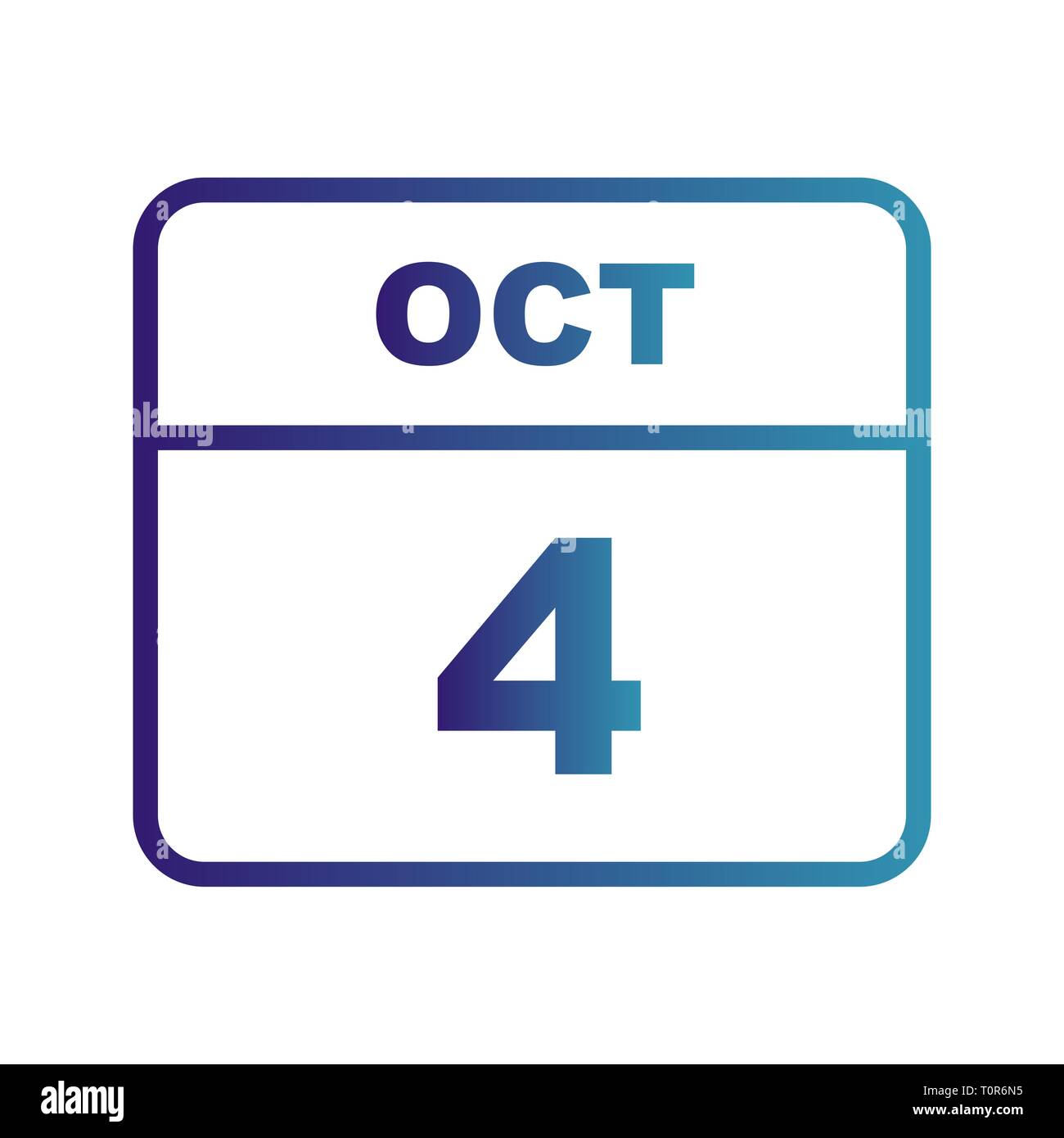 October 4th Date on a Single Day Calendar Stock Photo - Alamy