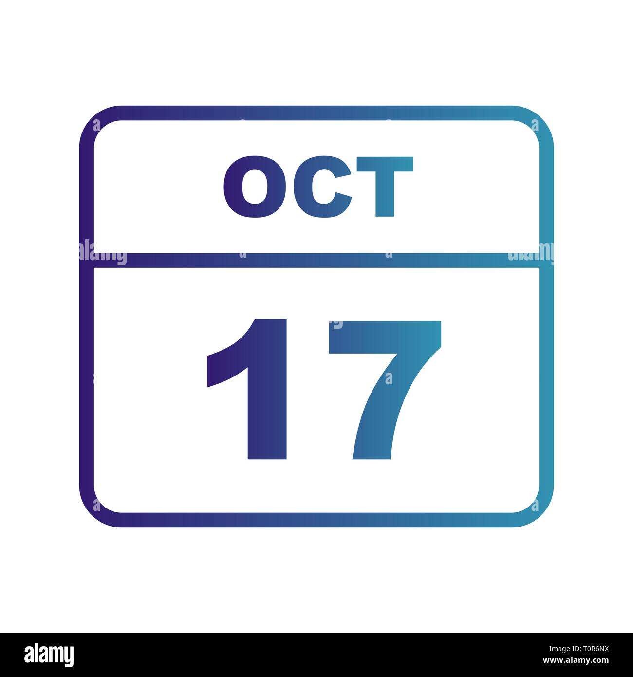 October 17th Date on a Single Day Calendar Stock Photo - Alamy