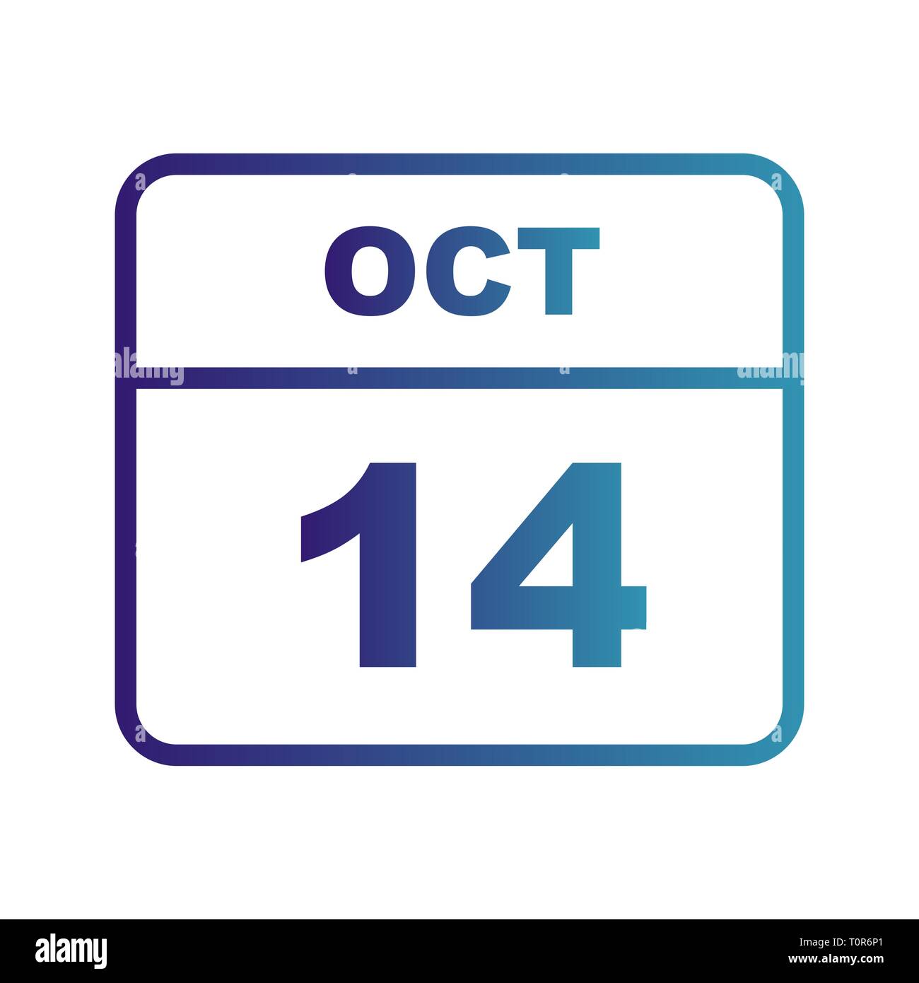 October 14th Date on a Single Day Calendar Stock Photo - Alamy